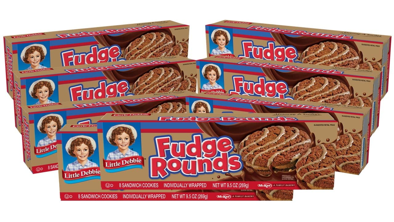 Little Debbie Fudge Rounds, 64 Sandwich Cookies (8 Boxes) - Walmart.com