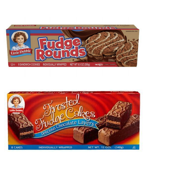 Little Debbie Fudge Rounds & Frosted Fudge Cakes Double Chocolate ...
