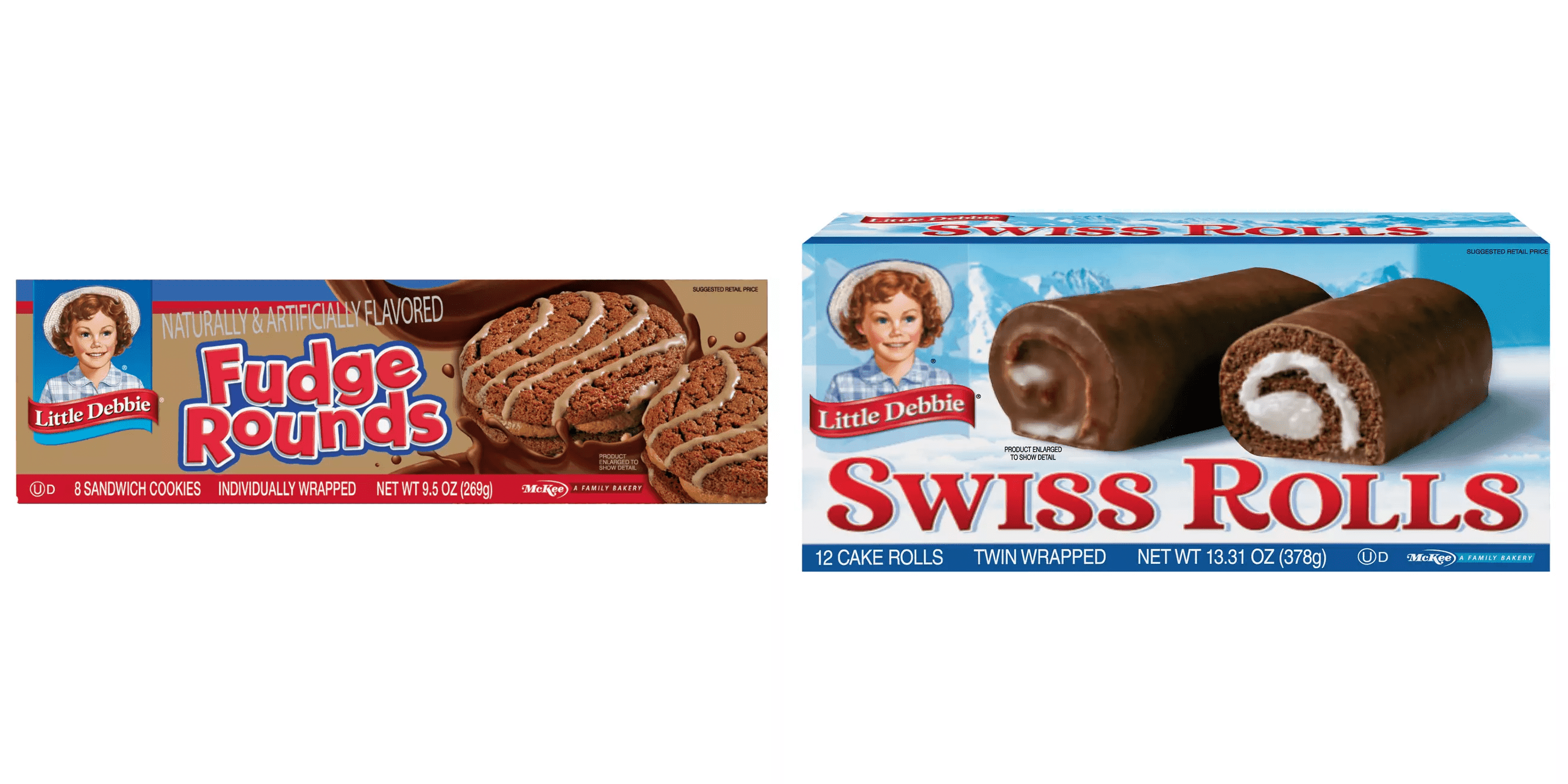 Little Debbie Fudge Rounds Sandwich Cookies, 8 ct&Little Debbie Swiss ...