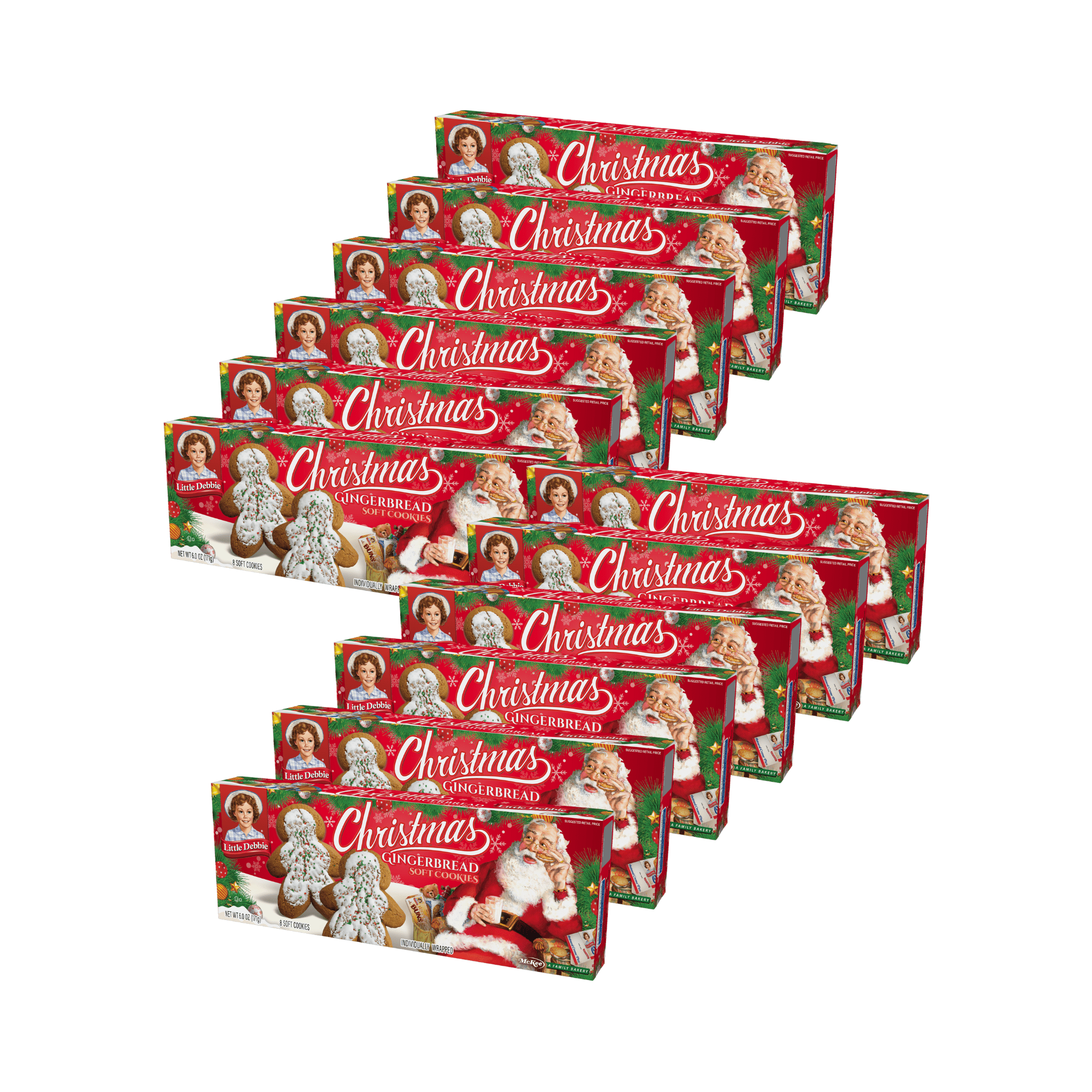 Little Debbie Christmas Gingerbread Soft Cookies, 12 Boxes, 96 ...