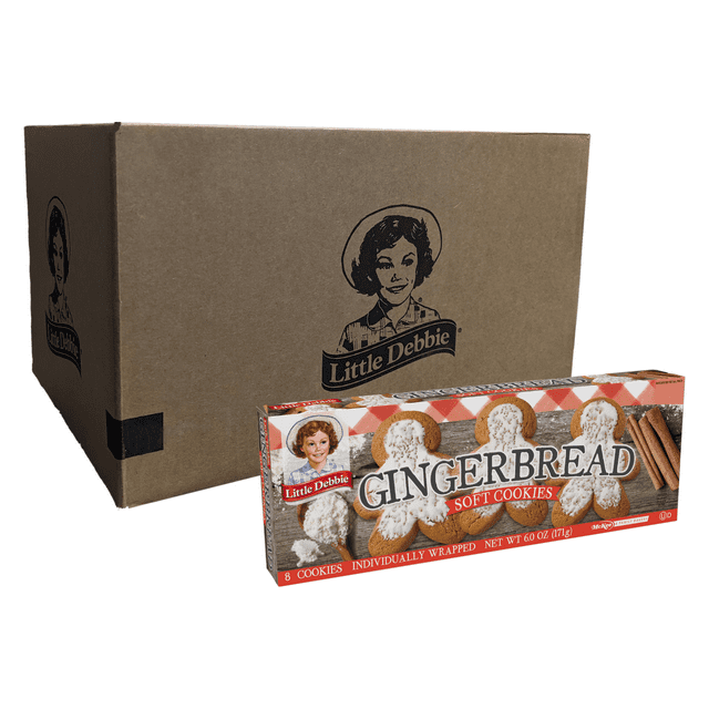 Little Debbie Christmas Gingerbread Soft Cookies, 16 Boxes - Holiday ...