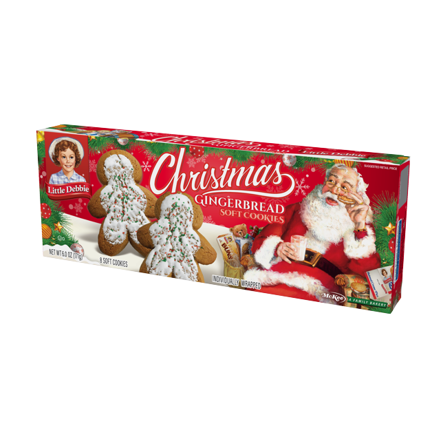 Little Debbie Christmas Gingerbread Soft Cookies, 5 Boxes, 40 ...