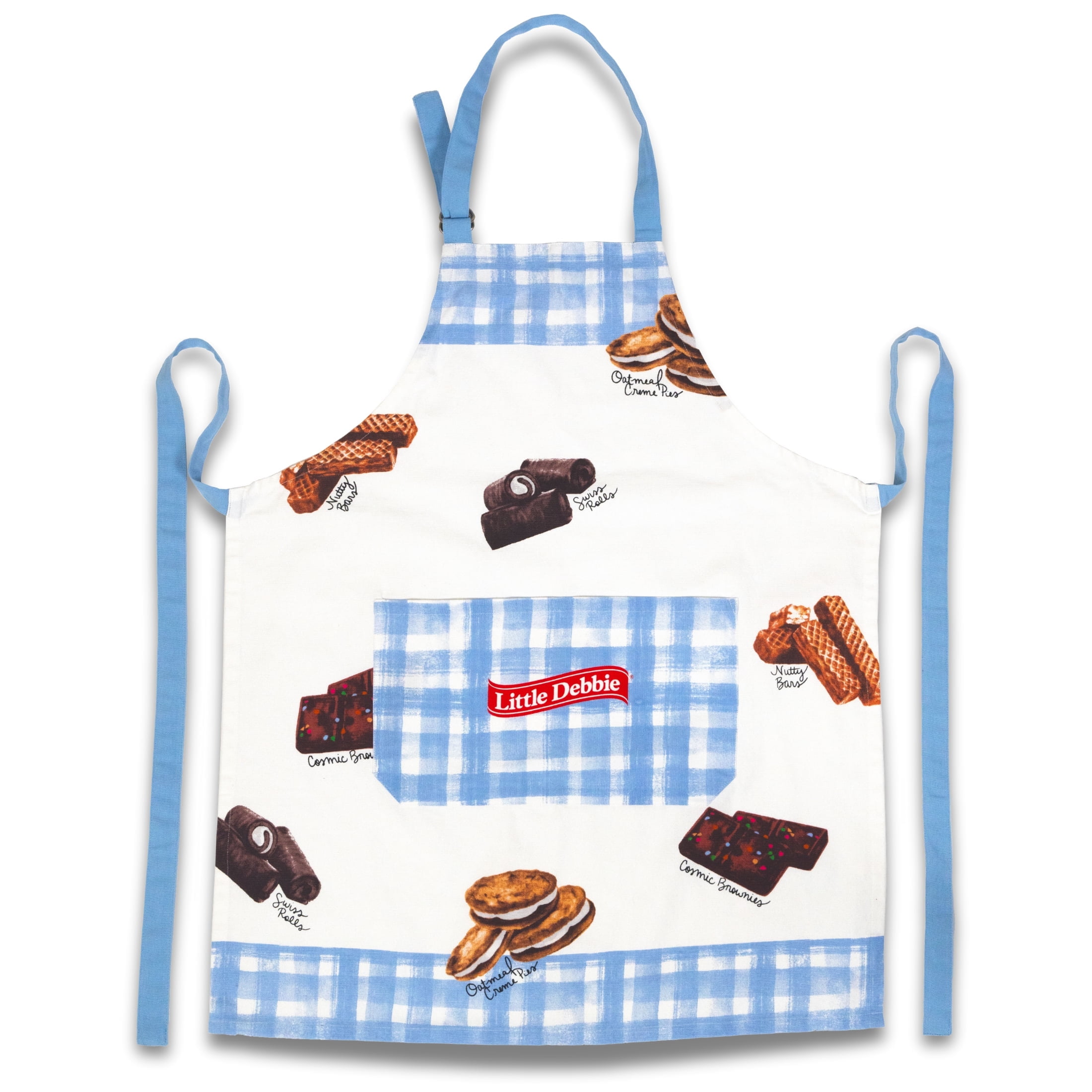 Little Debbie Gingham Collection 1-Pocket Fabric Kitchen Apron ...