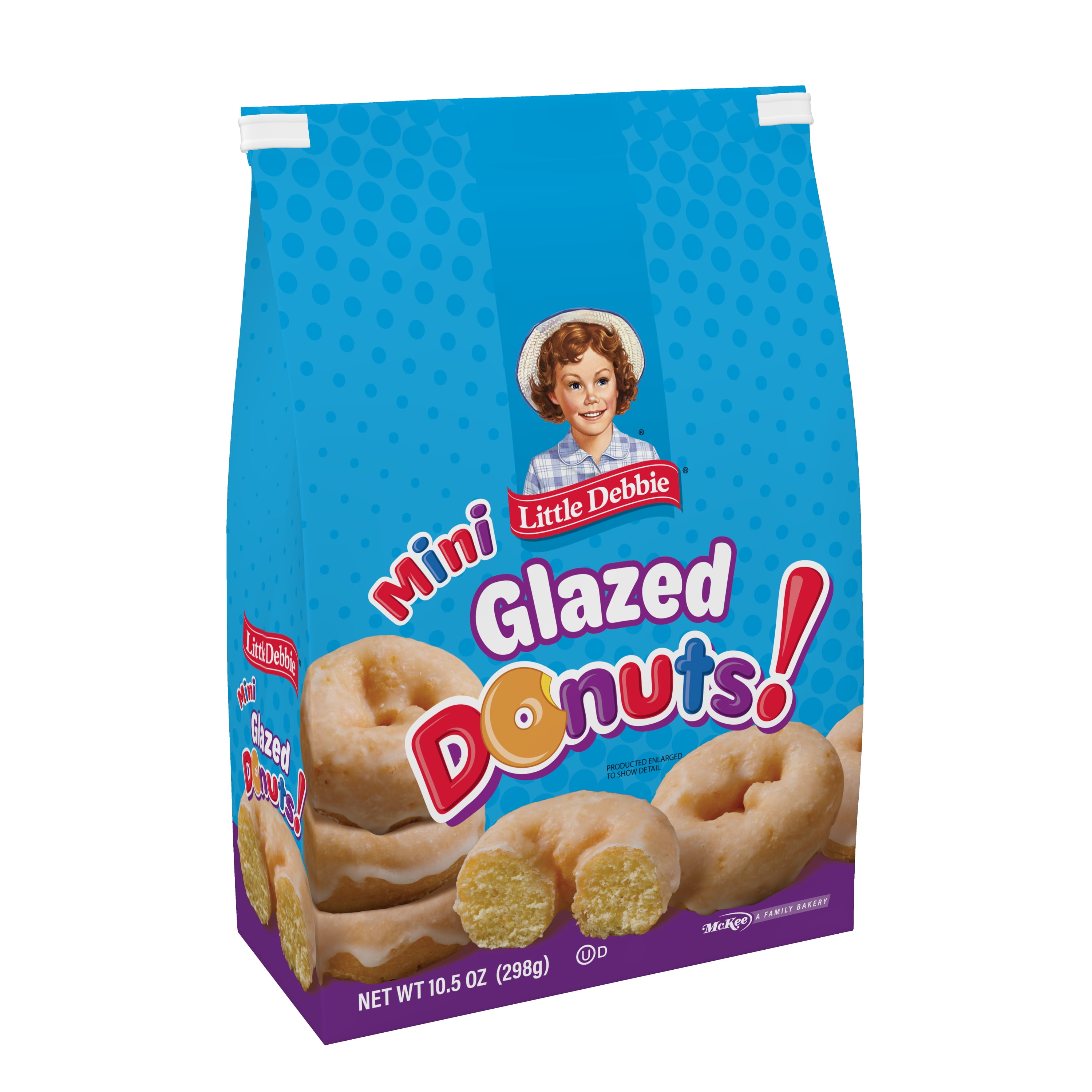 Little Debbie Glazed Mini Donuts Packaged, 10.5 oz Bag, 20 Count ...