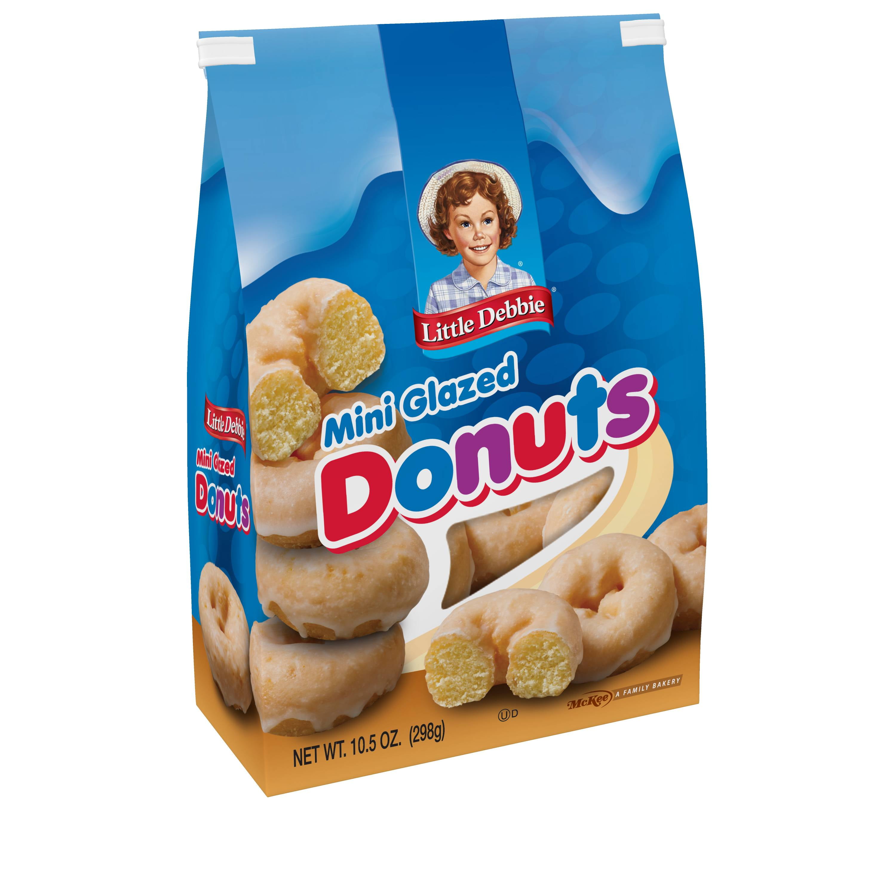 Little Debbie Glazed Mini Donuts Packaged, 10.5 oz Bag, 20 Count ...