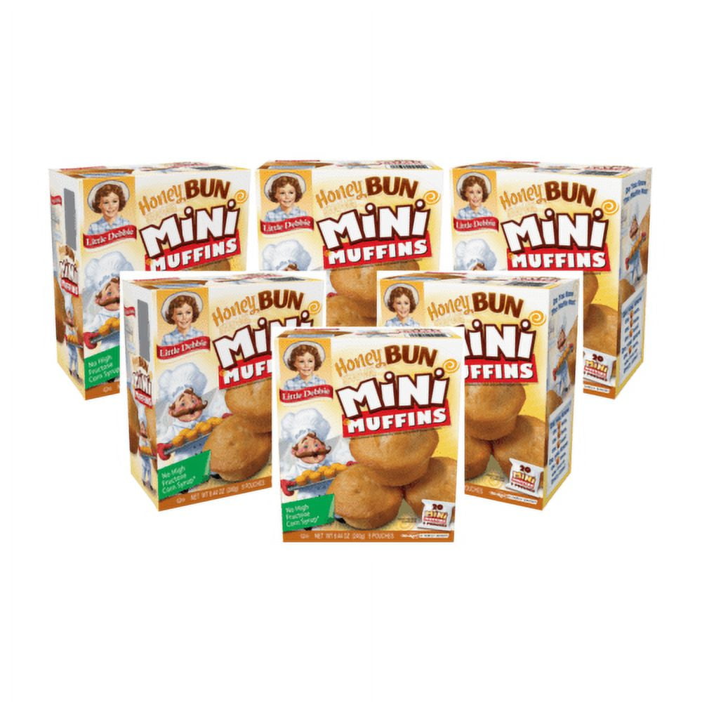 Little Debbie Honey Bun Mini Muffins, 6 Boxes, 30 Pouches of Delicious ...