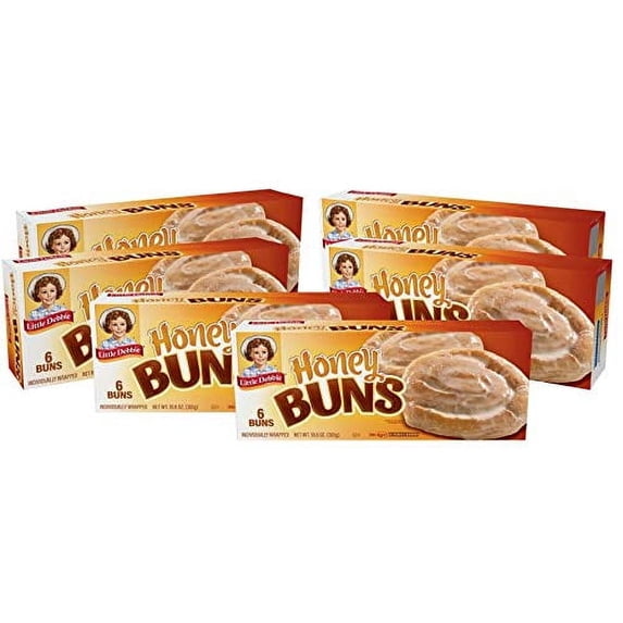 Little Debbie Honey Buns, 36 Individually Wrapped Breakfast Pastries (6 ...