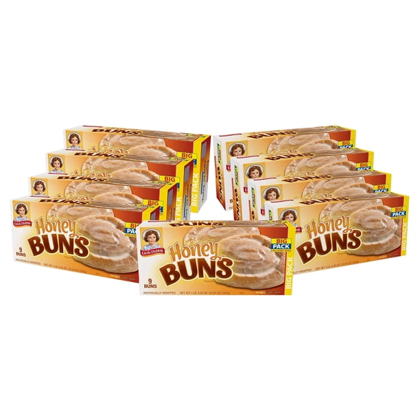 Little Debbie Honey Buns, 9 Big Pack Boxes, 81 Individually Wrapped ...