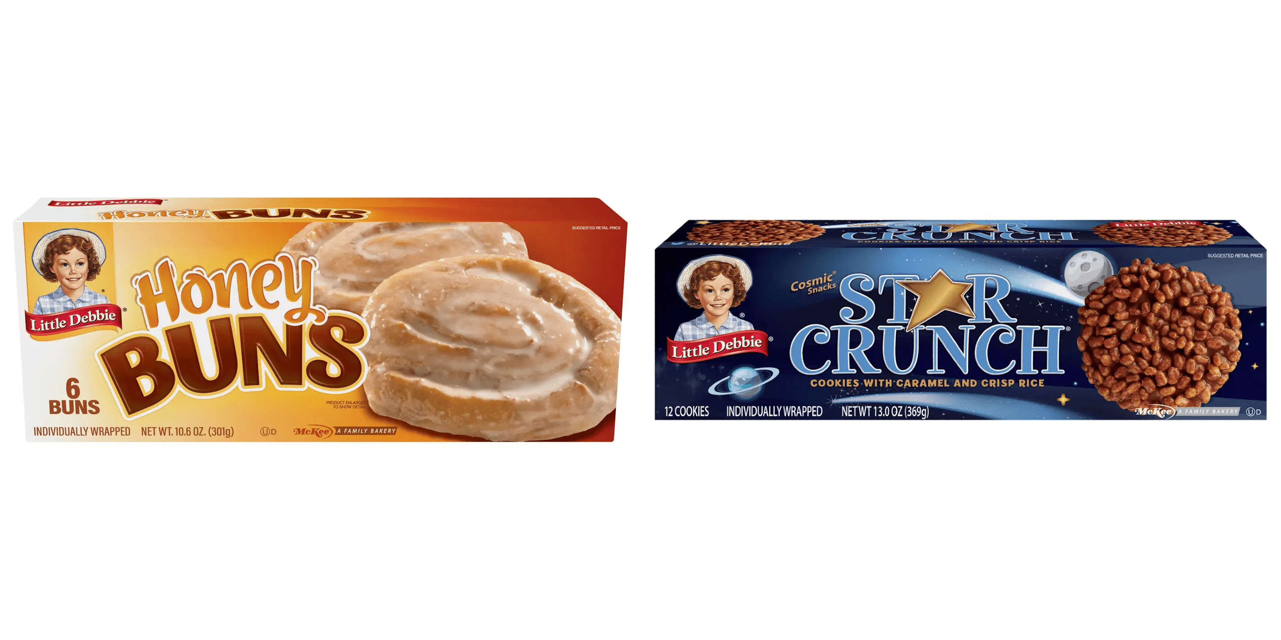 Little Debbie Honey Buns Breakfast Pastries, 6 ct&Little Debbie Star ...