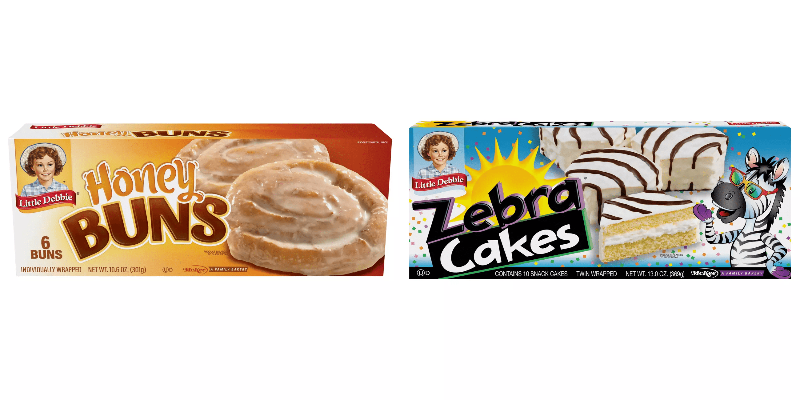 Little Debbie Honey Buns Breakfast Pastries, 6 ct&Little Debbie Zebra Cakes, 10 ct - Walmart.com