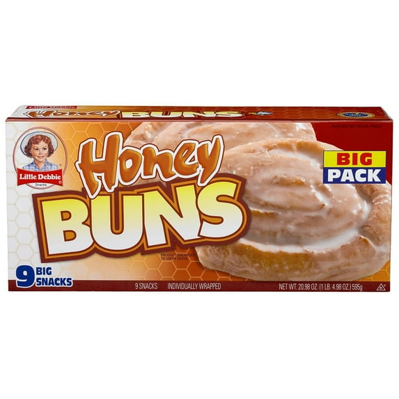 Little Debbie Honey Buns Breakfast Pastries Big Pack 9 ct Glazed ...