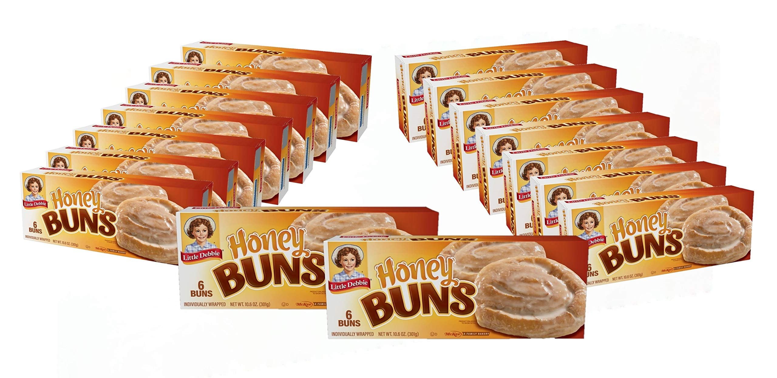 Little Debbie Honey Buns, Individually Wrapped Breakfast Pastries, 6 ...
