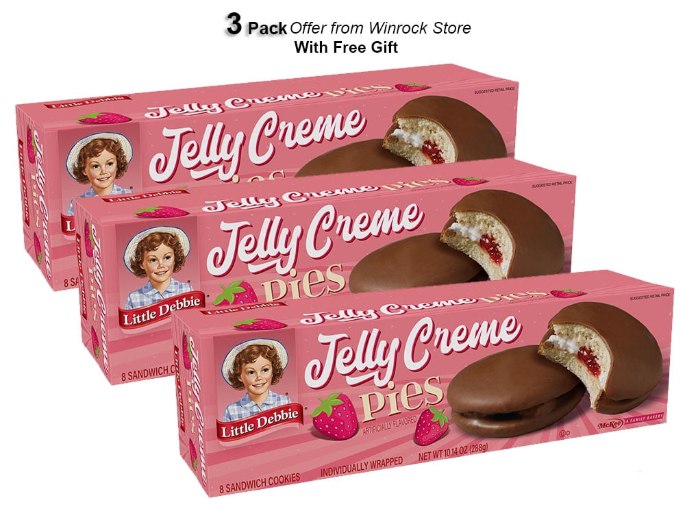 Little Debbie Jelly Crème Pies, 10.14 oz. 8 count (3 Pack) Free Gift ...