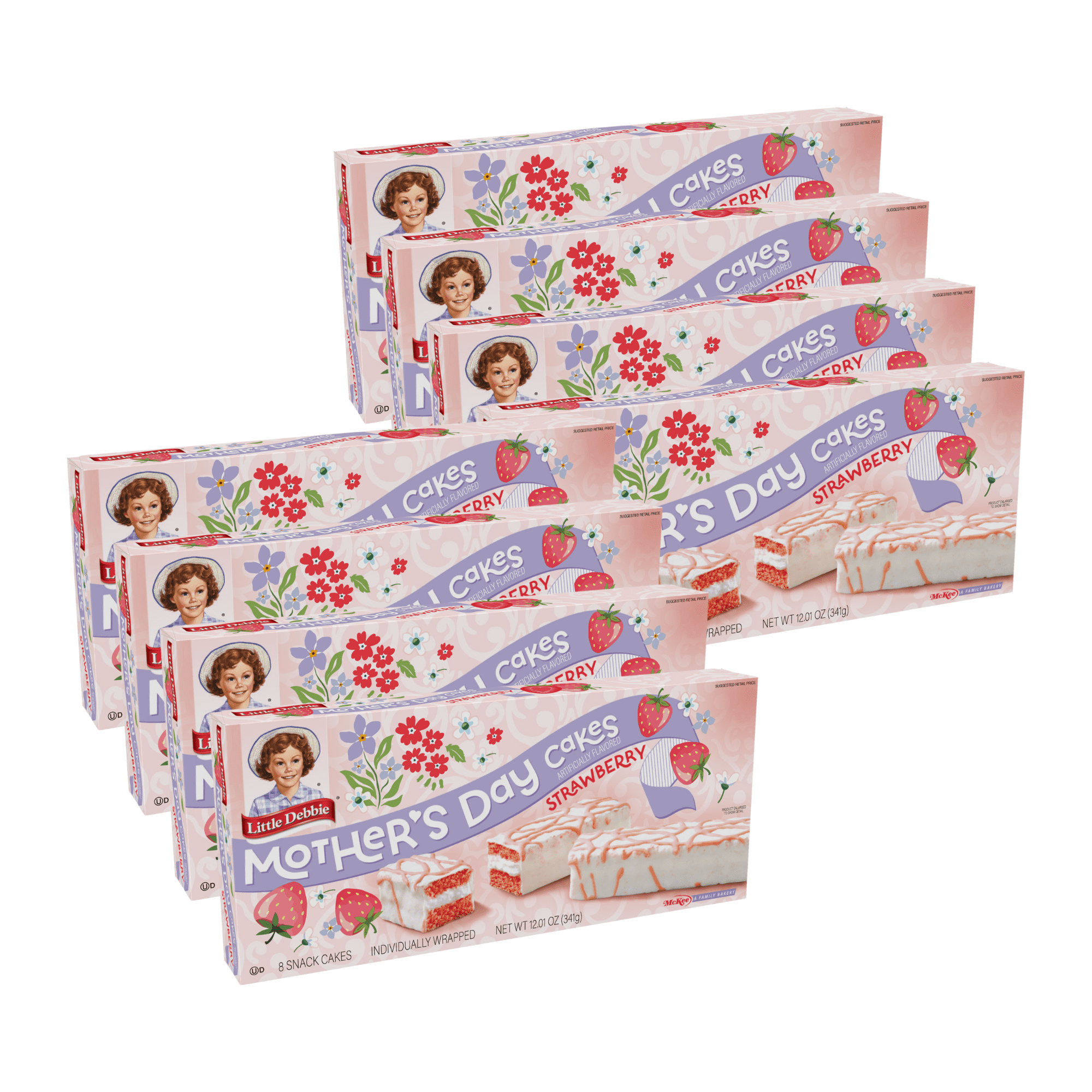 Little Debbie Mother's Day Cakes | Strawberry | 8 Boxes, 64 ...