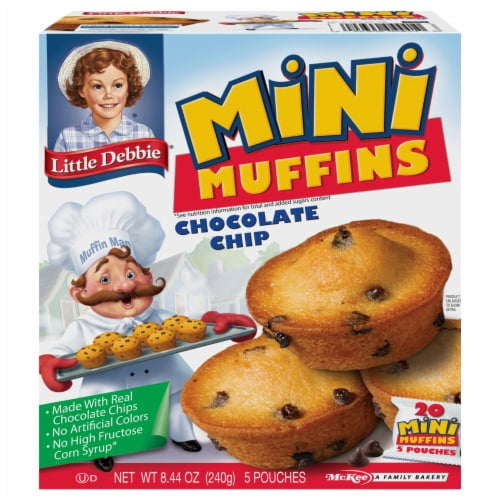 Little Debbie Mini Muffins, Chocolate Chip, Bite-Size Pastries, 5 ...