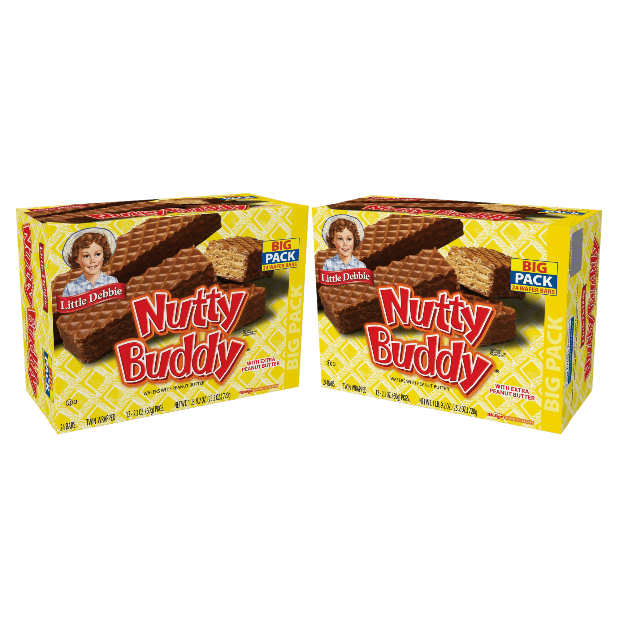 Little Debbie Nutty Buddy Wafer Bars, Chocolate Peanut Butter, Twin ...