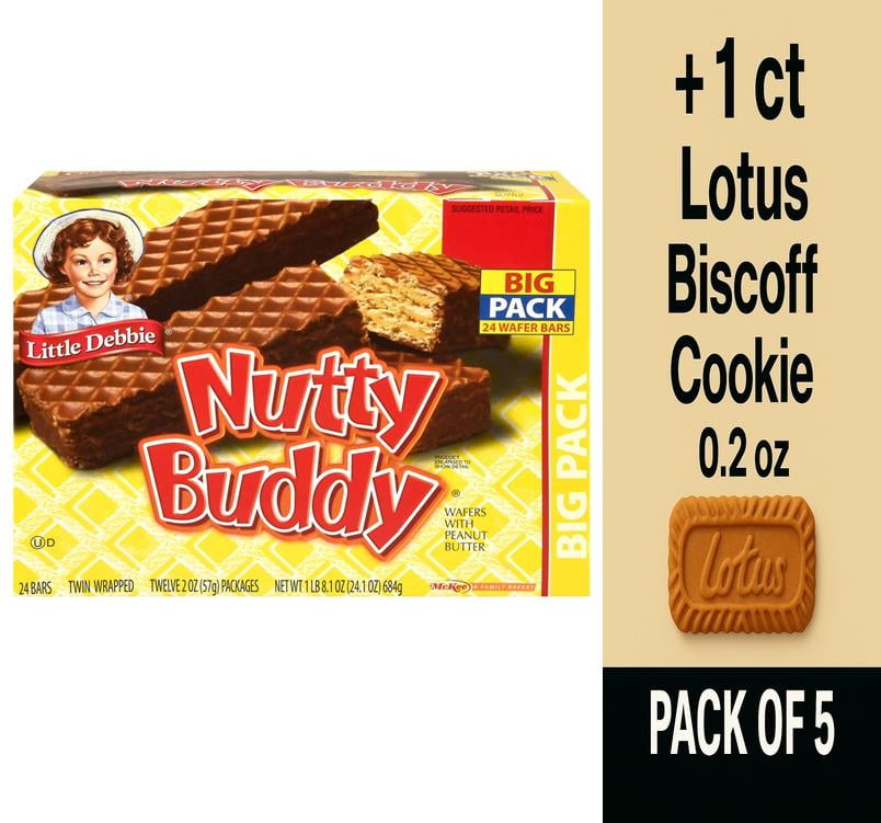 Little Debbie Nutty Buddy Peanut Butter Wafer Bars Big Pack 24 ct / 1 ...