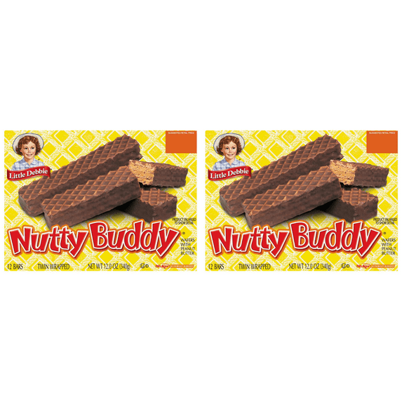 Little Debbie Nutty Buddy Snack Bars, 12 ct pack of 2 - Walmart.com