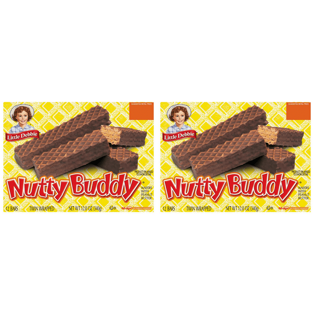Little Debbie Nutty Buddy Snack Bars, 12 ct pack of 2 - Walmart.com