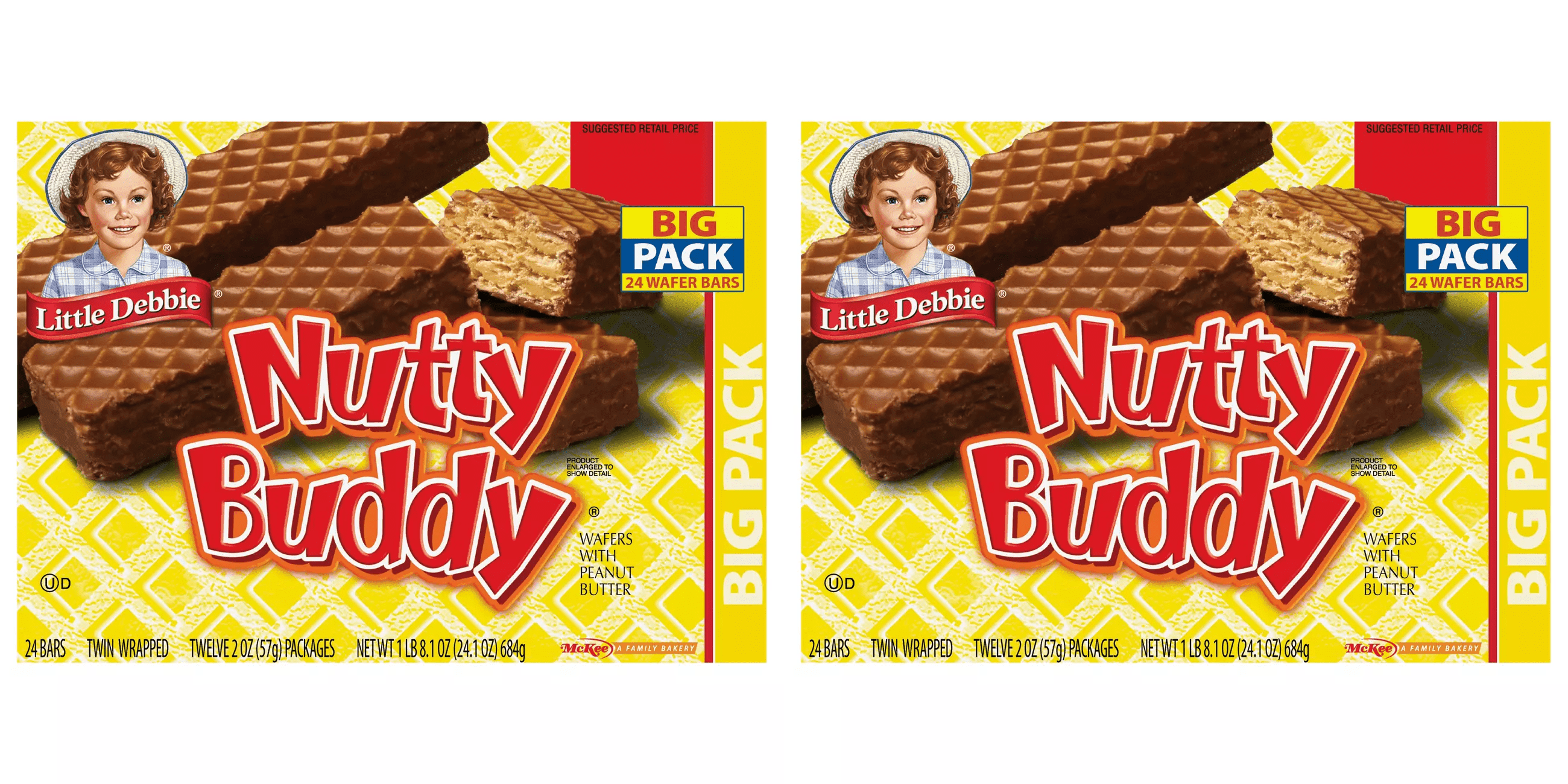 Little Debbie Nutty Buddy Snack Bars - Big Pack, 24 ct pack of 2, Nutty ...