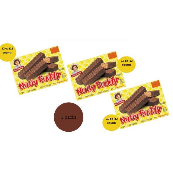 Little Debbie Nutty Buddy Wafer Bars, 12 oz (12 Count), 3 Packs ...