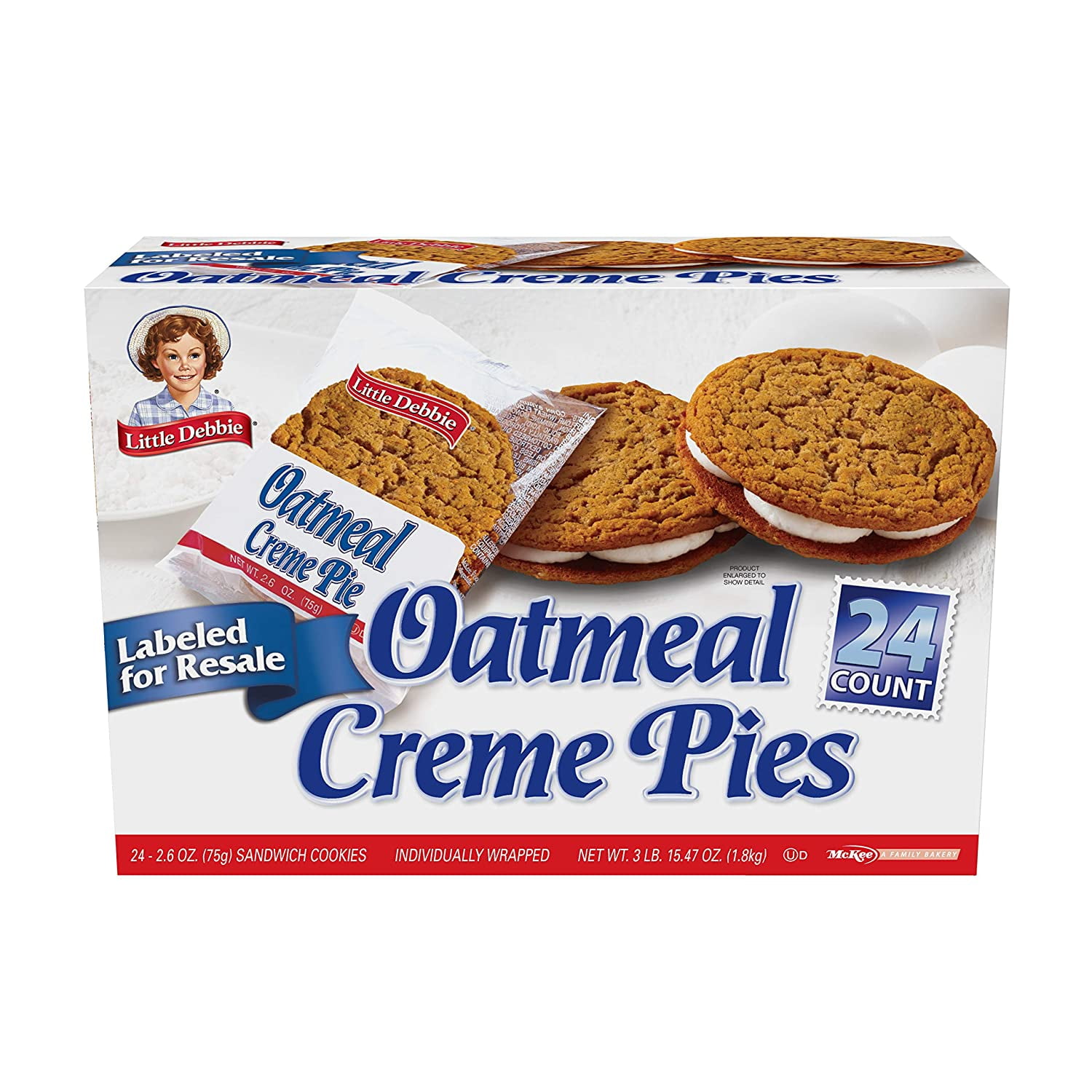 Little Debbie Oatmeal Cream Pies - Sweet Dessert Cookies Snack (2.6oz ...