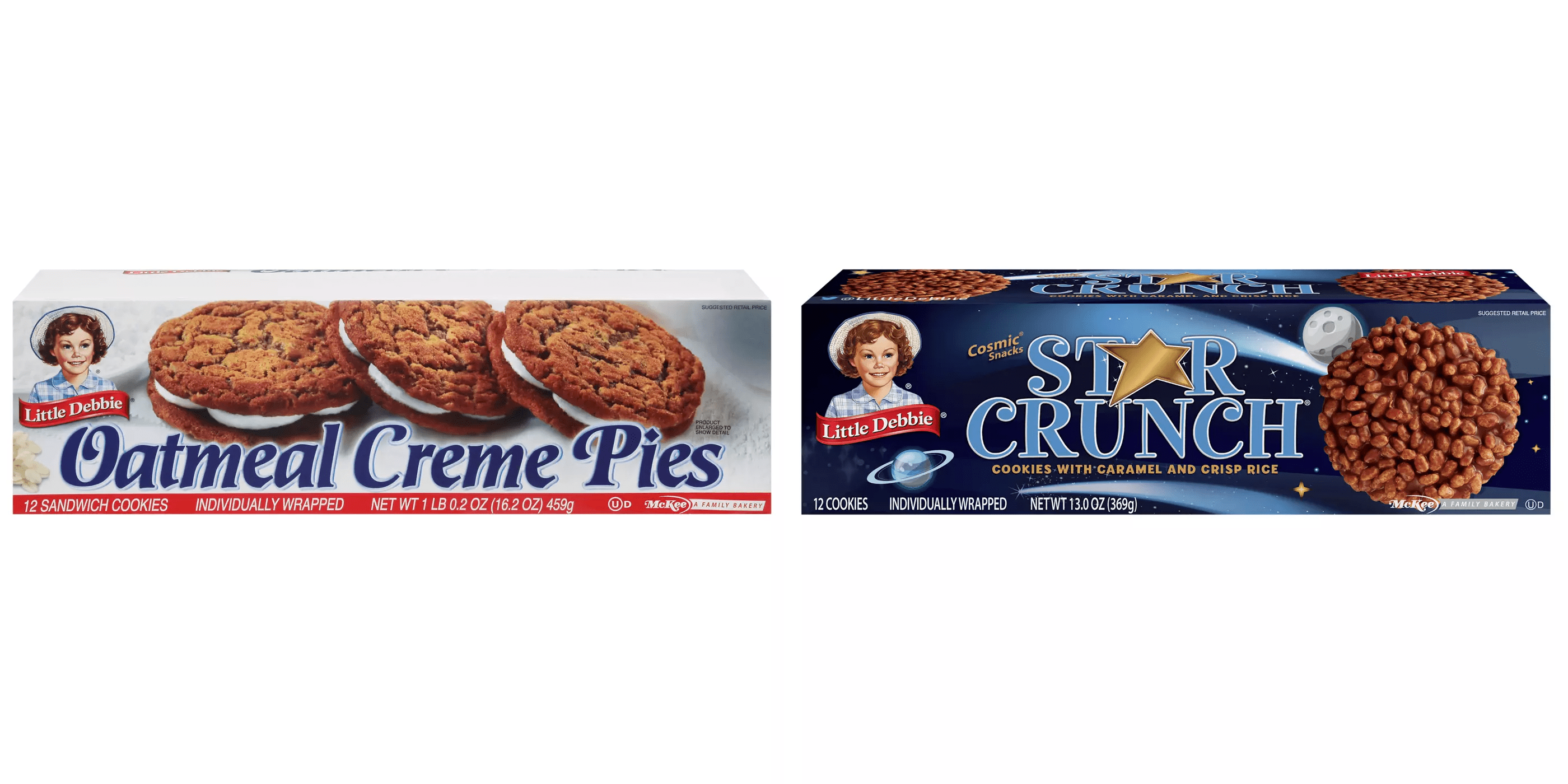 Little Debbie Oatmeal Creme Pies Sandwich Cookies, 12 ct&Little Debbie Star Crunch Cosmic Snacks ...