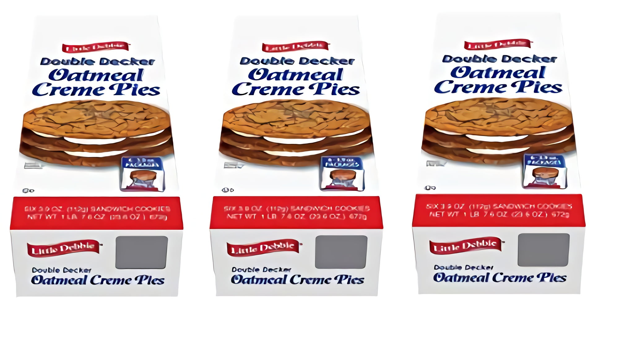 Little Debbie Oatmeal Double Decker, Wrapped, 3.9oz, Pack of 18 ...