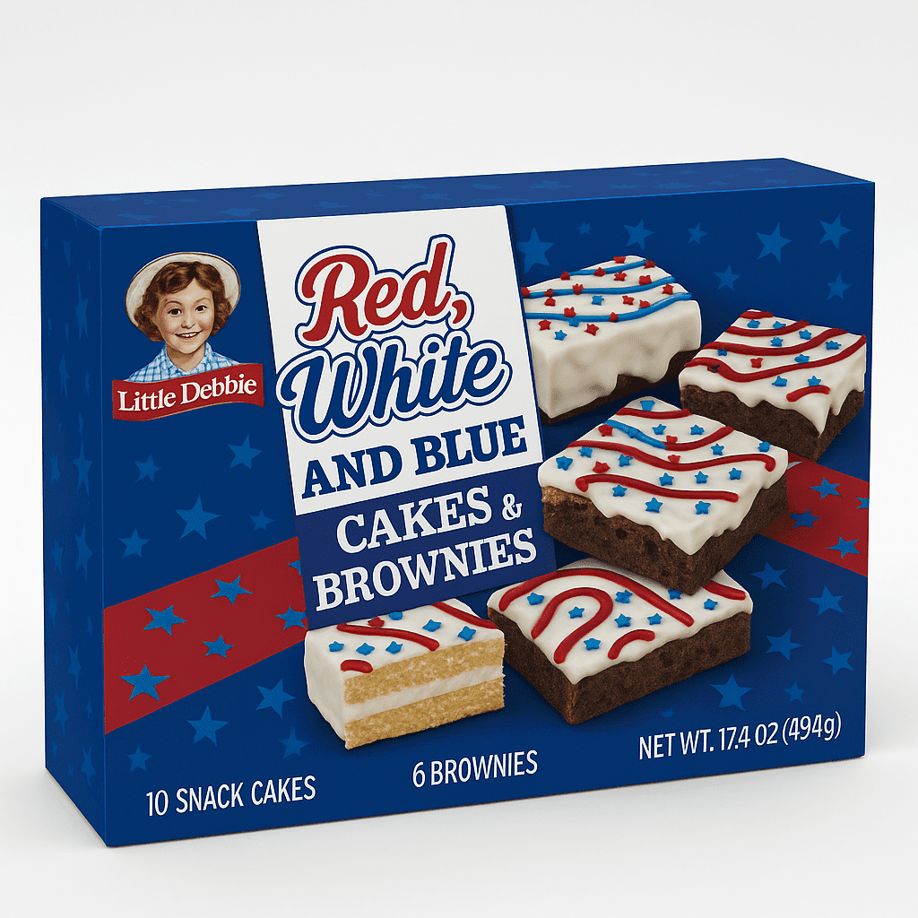 Little Debbie Red, White & Blue Cakes and Iced Brownies Variety Pack 16 ...