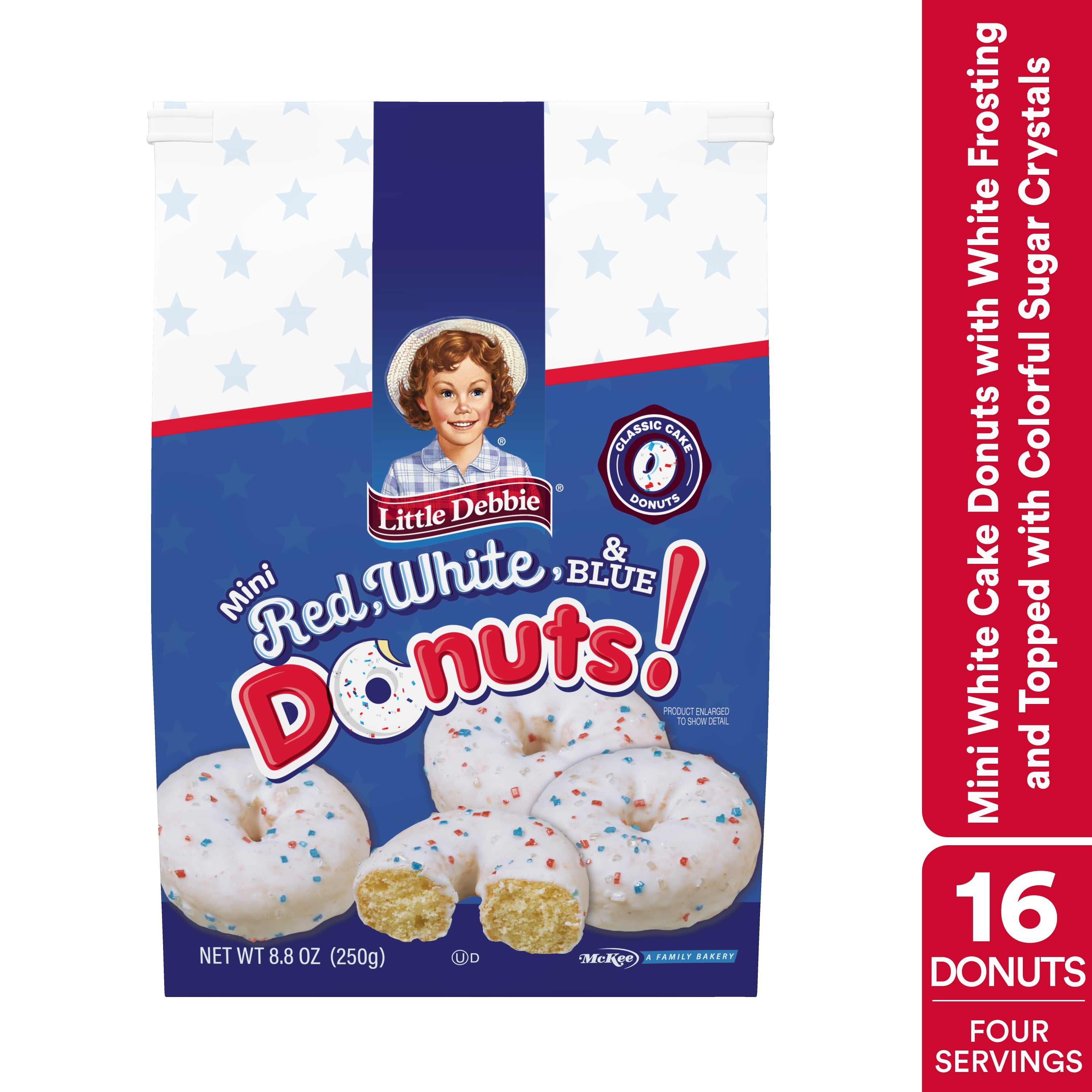 Little Debbie Red, White & Blue Mini Donuts, 8.8 oz - Walmart.com