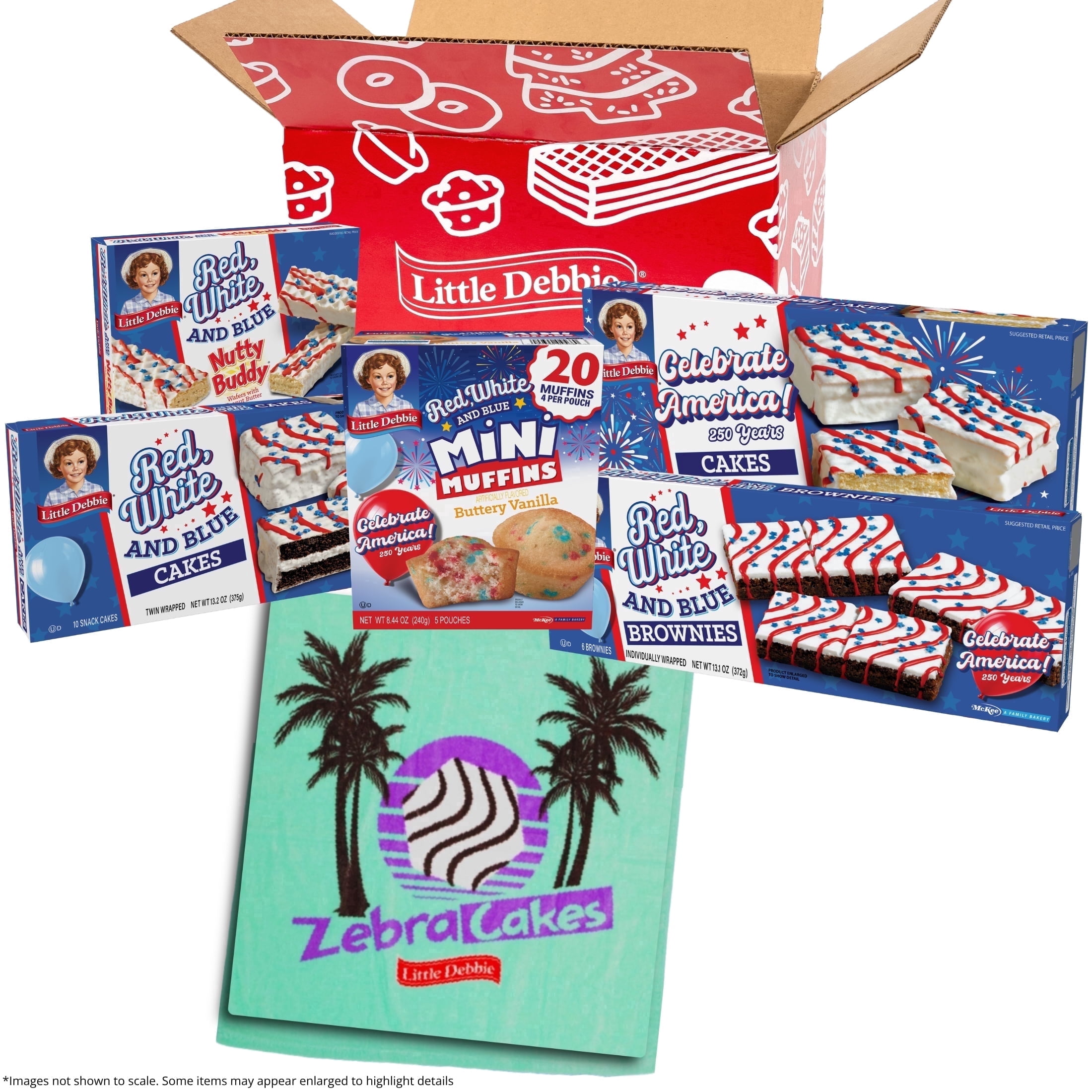 Little Debbie Red, White, & Blue Summer Snack Variety Pack with Custom ...