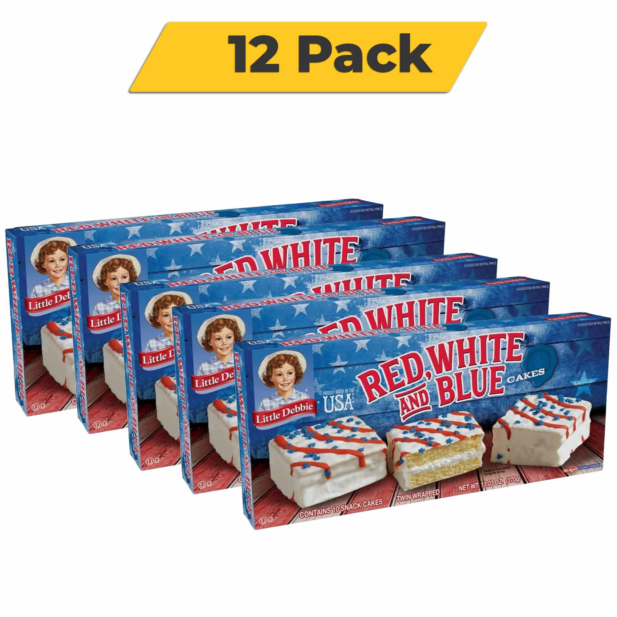 Little Debbie Red, White and Blue Cakes - 13.03 oz - 12 Pack - Walmart.com