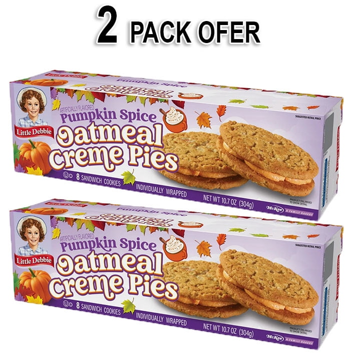 Little Debbie Snack Cakes Pumpkin Spice Oatmeal Creme Pies 10.7 oz (2 ...