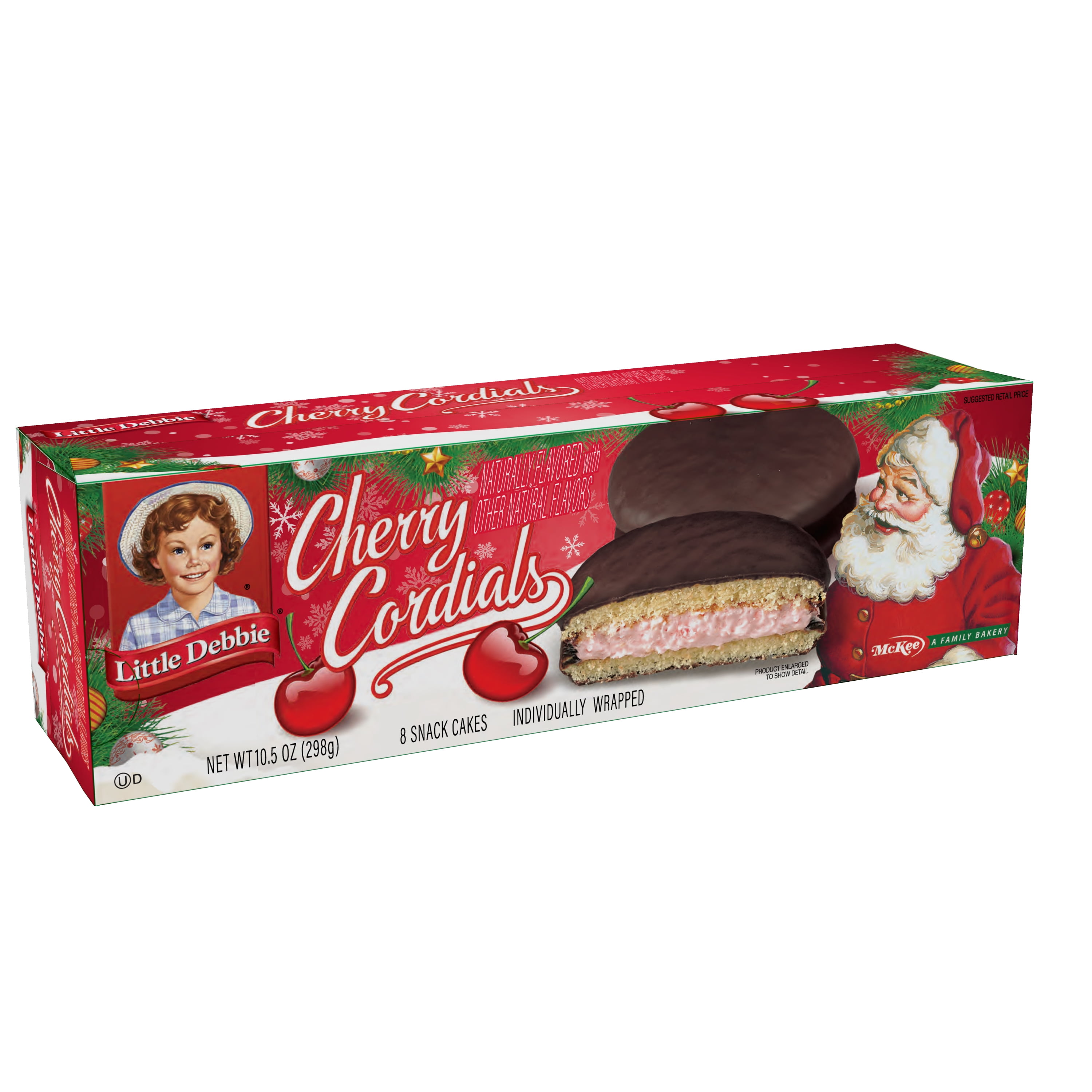 Little Debbie Family Pack Cherry Cordials Snack Cakes with Creme, 11 oz ...