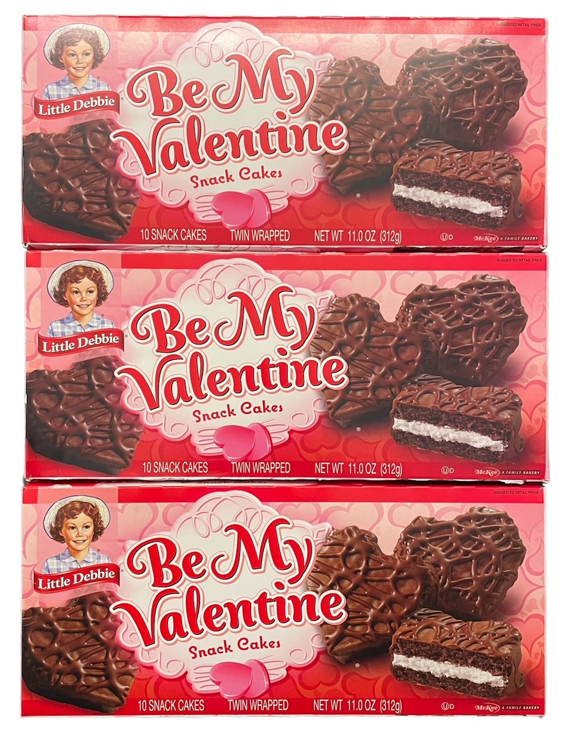 Little Debbie Snacks Creme Filled Chocolate Valentine Heart Cakes, Twin ...