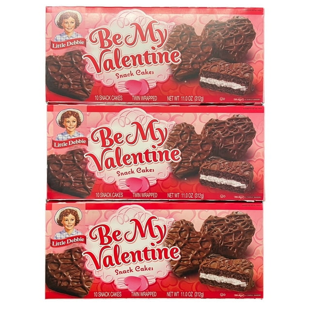 Little Debbie Snacks Creme Filled Chocolate Valentine Heart Cakes, Twin ...
