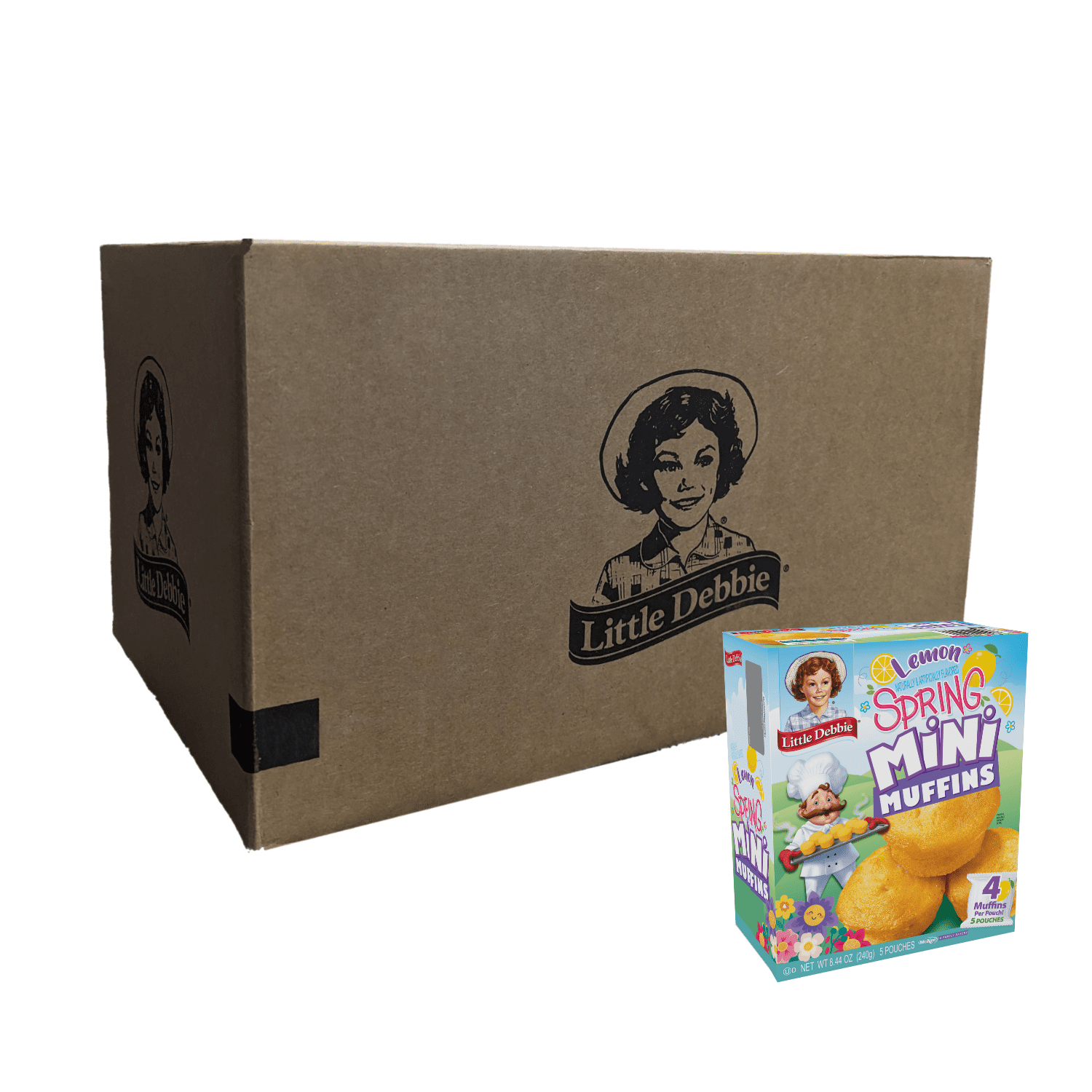 Little Debbie Spring Mini Muffins, Lemon Flavored, 12 Boxes, Full Case ...