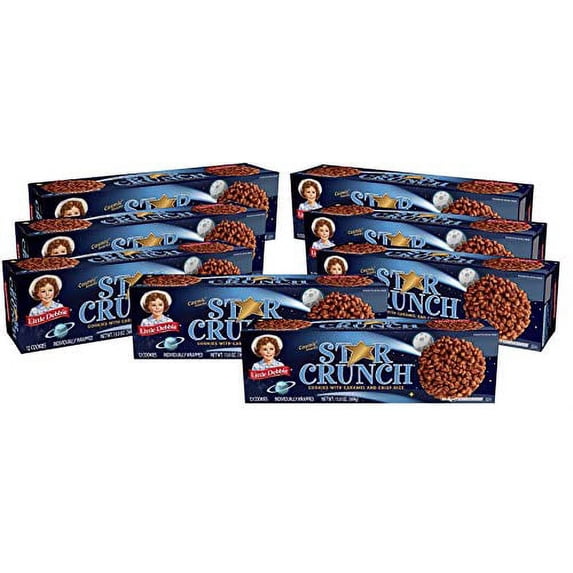 Little Debbie Star Crunch Chocolate Snack Cookies with Caramel, 8 Boxes ...