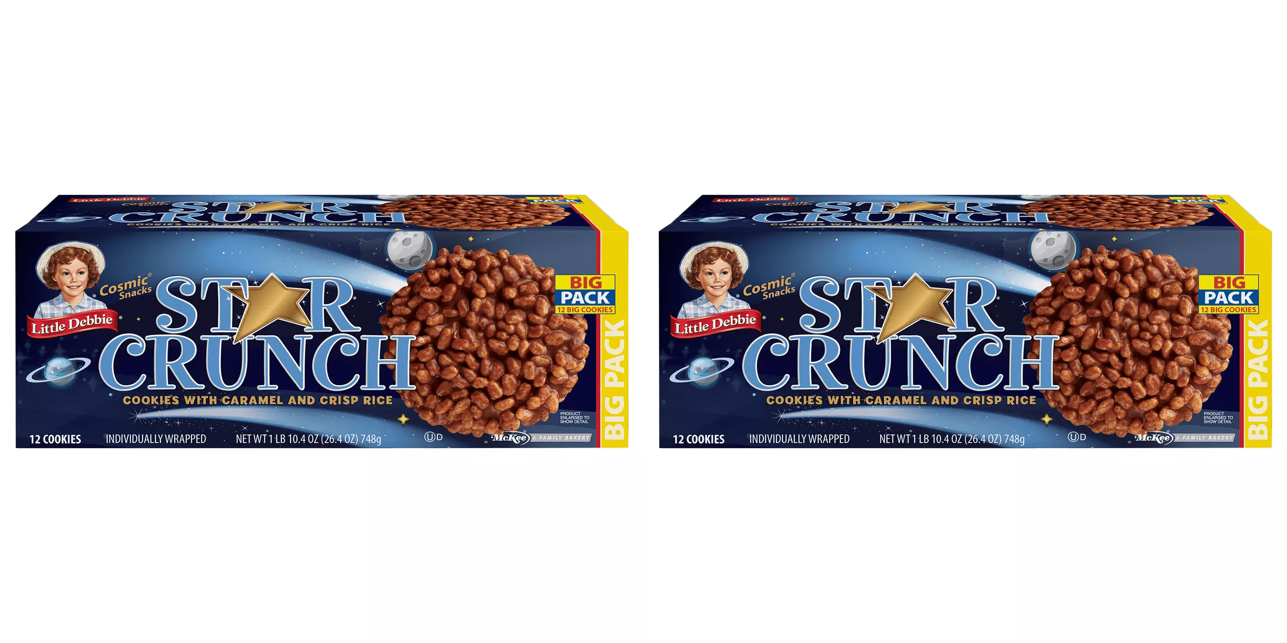 Little Debbie Star Crunch Cosmic Snacks Cookies - Big Pack, 12 ct pack ...