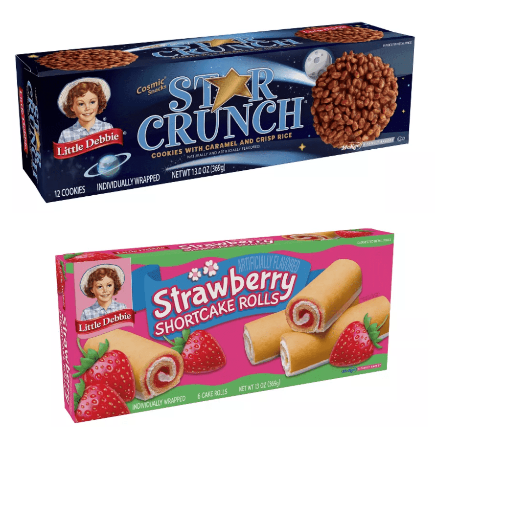 Little Debbie Star Crunch Cosmic Snacks & Strawberry Swiss Rolls - 12 ...