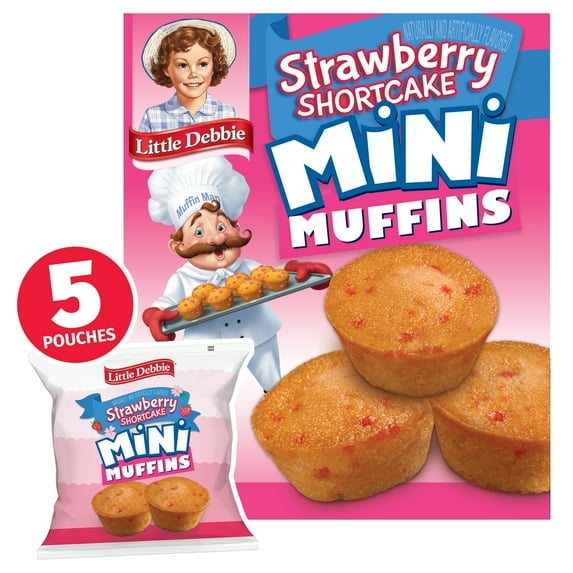 Little Debbie Strawberry Shortcake Mini Muffins, 8.44 oz, (2 Pack of 5 ...