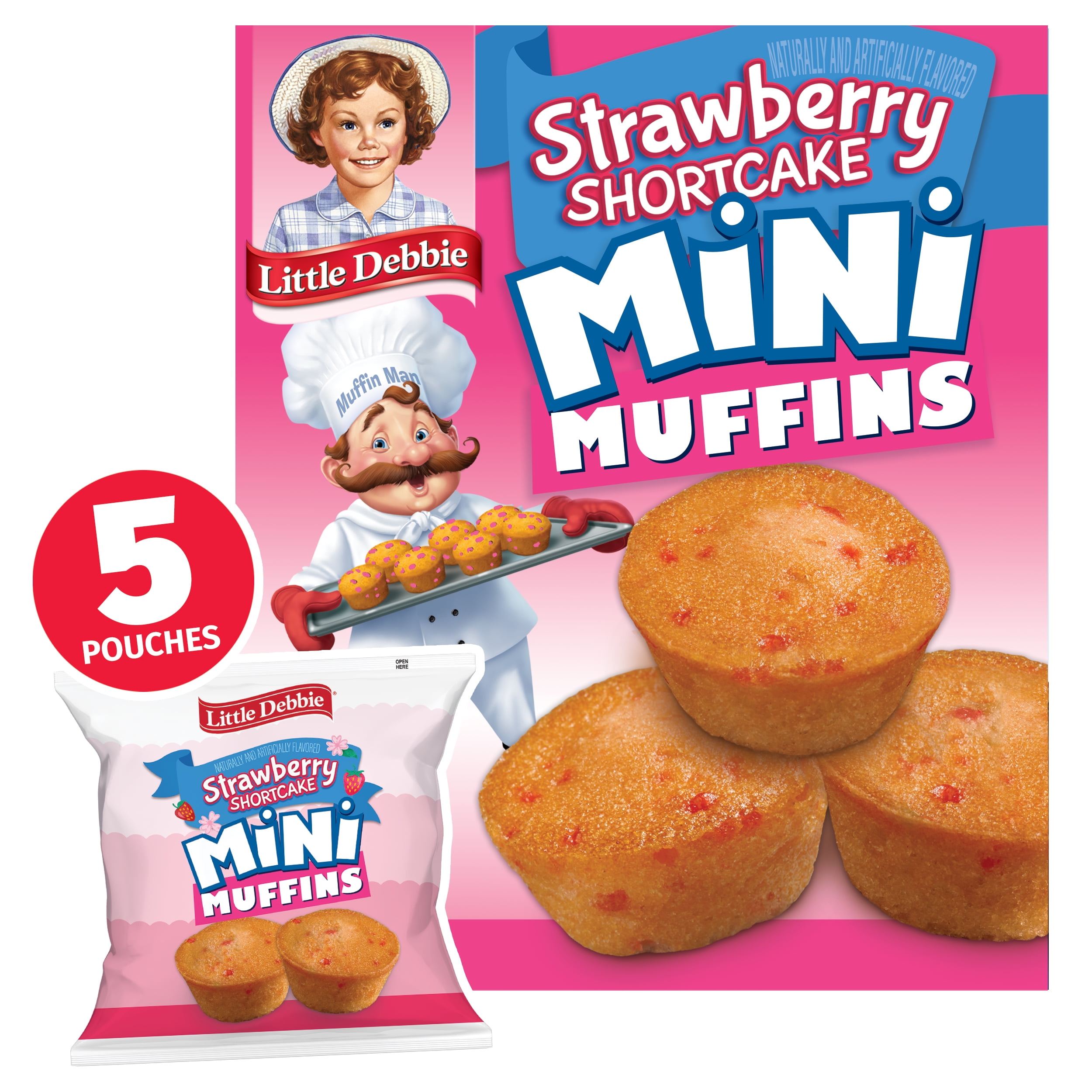 Little Debbie Strawberry Shortcake Mini Muffins, 8.44 oz (4 Pack of 5 ...