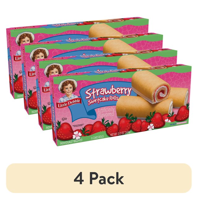 (4 pack) Little Debbie Strawberry Shortcake Rolls, 13 oz (6 count) - Walmart.com
