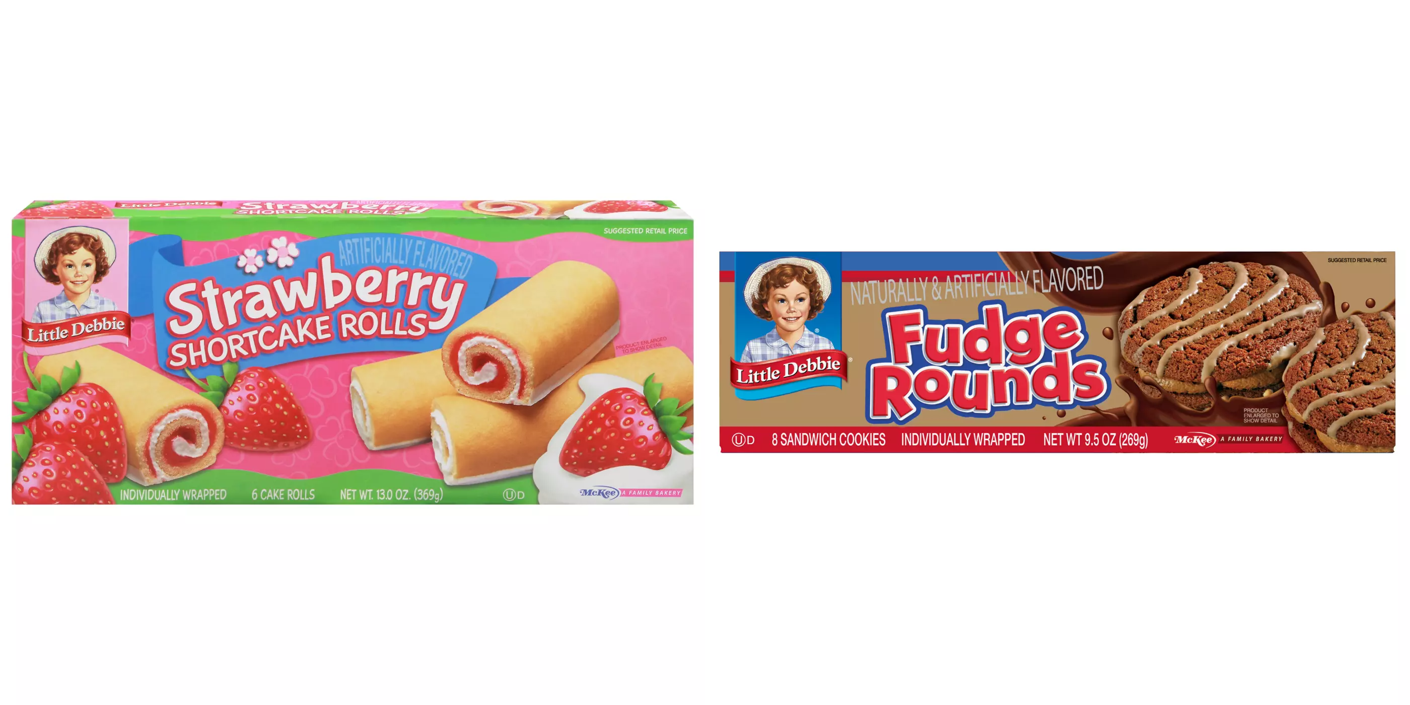 Little Debbie Strawberry Shortcake Rolls, 6 ct&Little Debbie Fudge ...