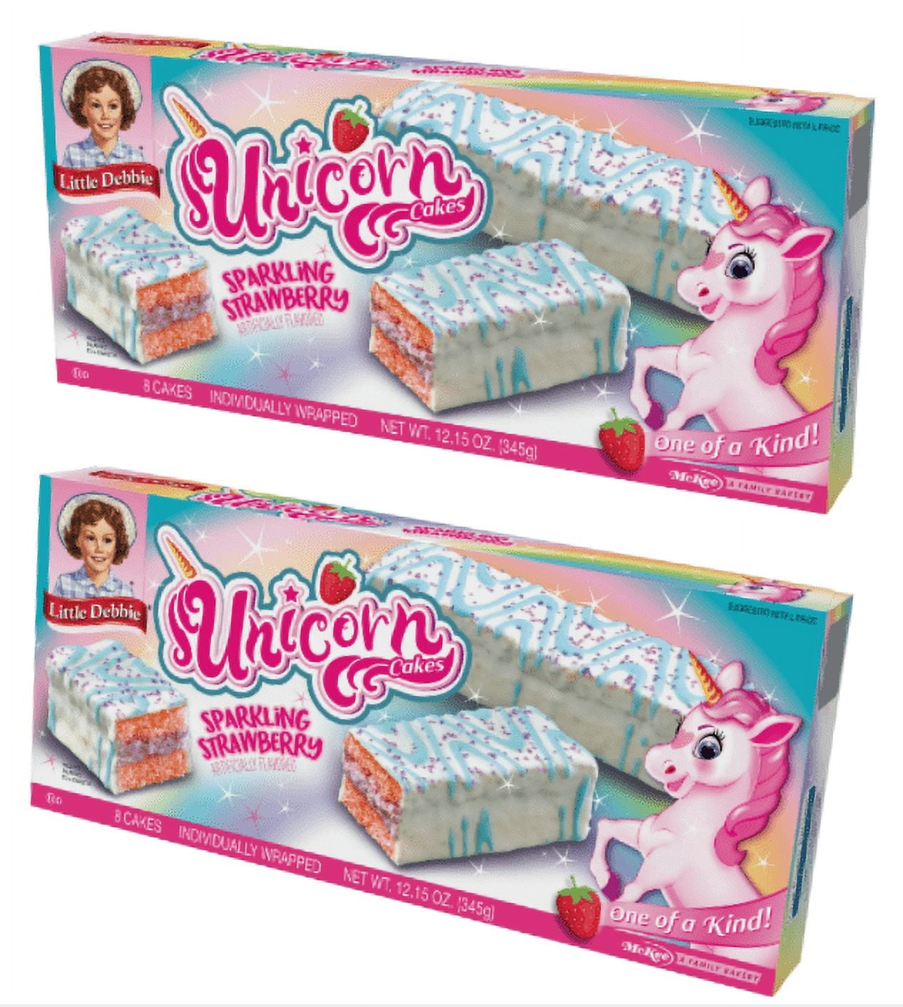 Little Debbie Strawberry Unicorn Cakes, 12.15 oz, 8 Count Per Box, 1 ...