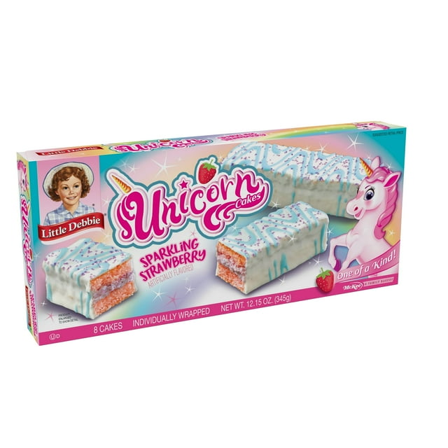 Little Debbie Strawberry Unicorn Cakes, 12.15 oz, 8 Count Per Box ...