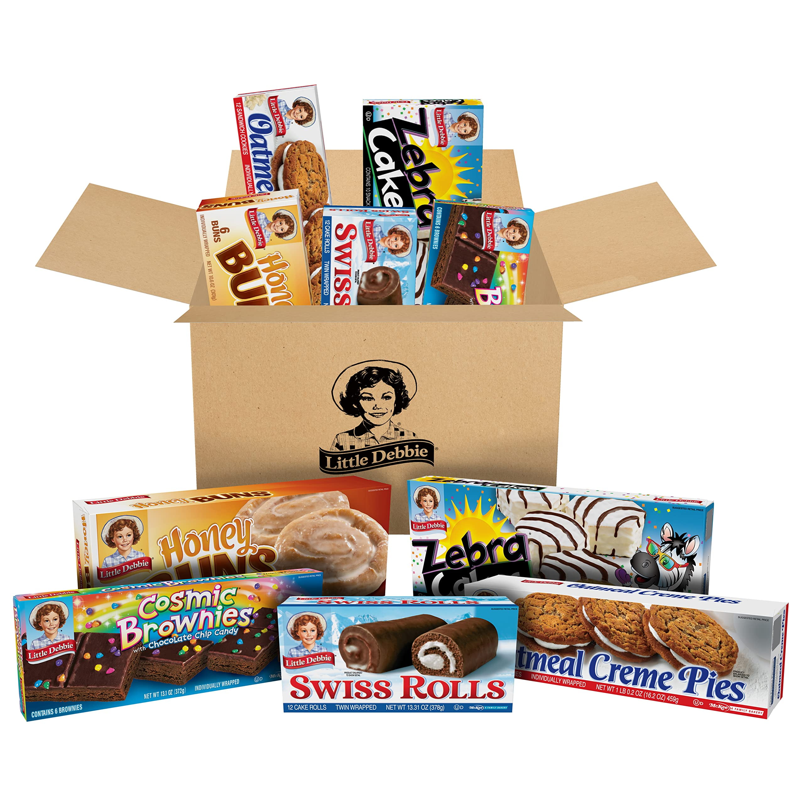Little Debbie Variety Pack, MFF30 Zebra Cakes, Cosmic Brownies, Honey ...
