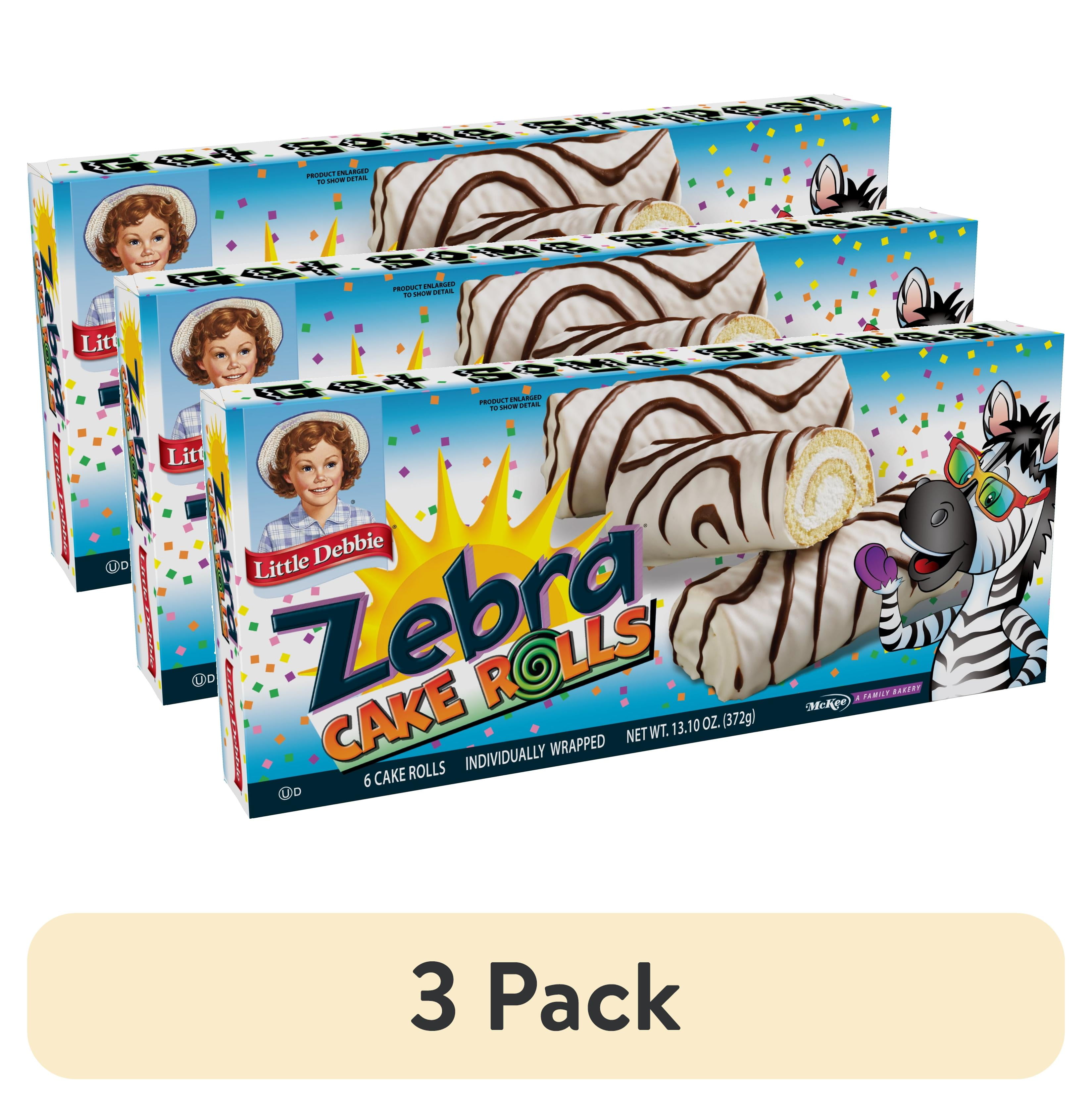(3 pack) Little Debbie Zebra Cake Rolls, 13.1 oz (6 count) - Walmart.com