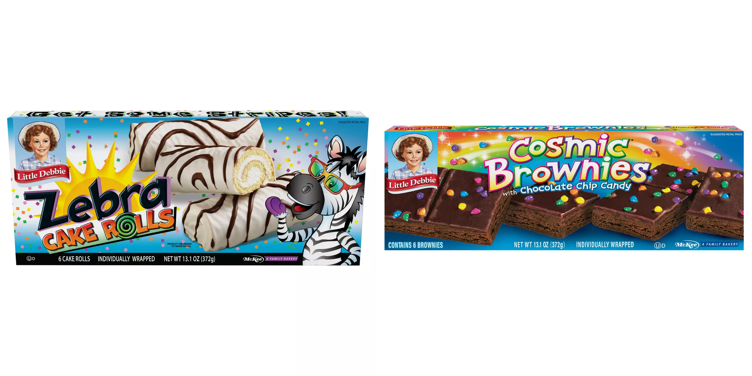 Little Debbie Zebra Cake Rolls, 6 ct&Little Debbie Cosmic Brownies, 6 ...