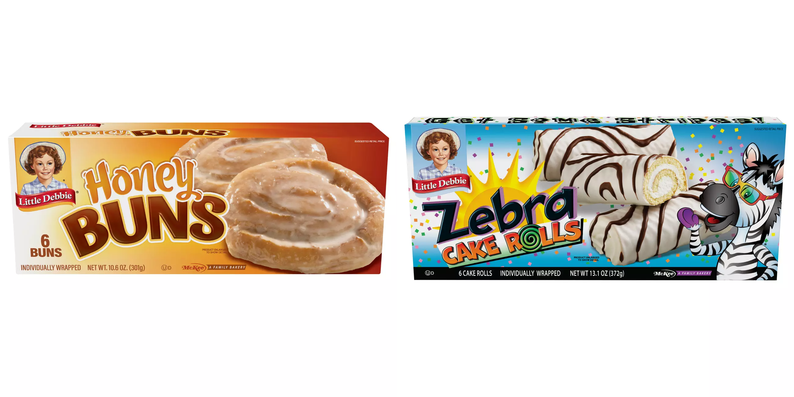 Little Debbie Zebra Cake Rolls, 6 ct&Little Debbie Honey Buns Breakfast ...